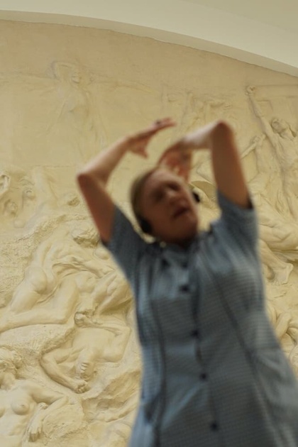 Portrait of disappearing woman
